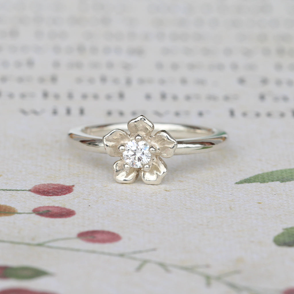 Forget Me Not Ring/ White Gold, Diamond – Winter in July: Nature ...